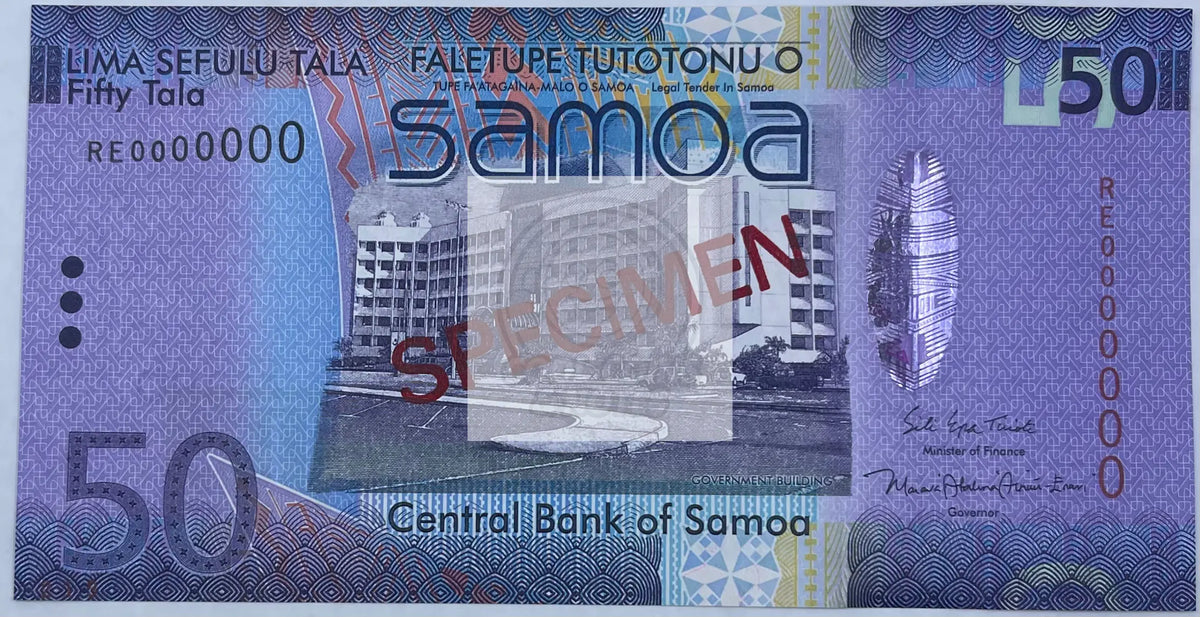 Samoa 2012 50 Tala P42s Hybrid Substrat UNC Specimen World Note | Cool ...